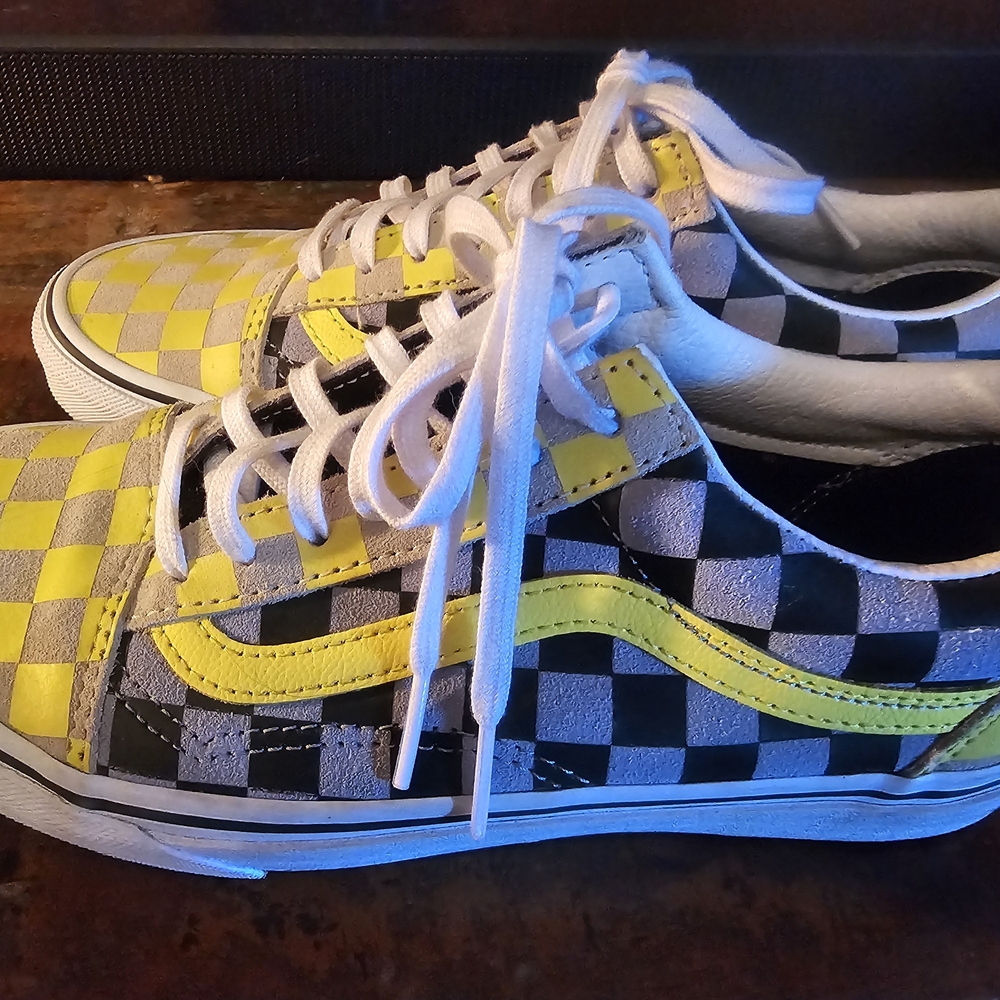Vans Checkered Yellow And Black Sneakers - Gem